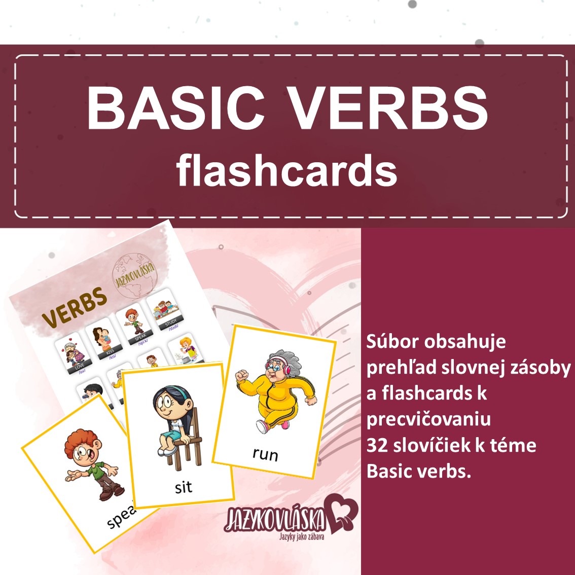 Basic verbs flashcards - Anglický jazyk | UčiteliaUčiteľom.sk
